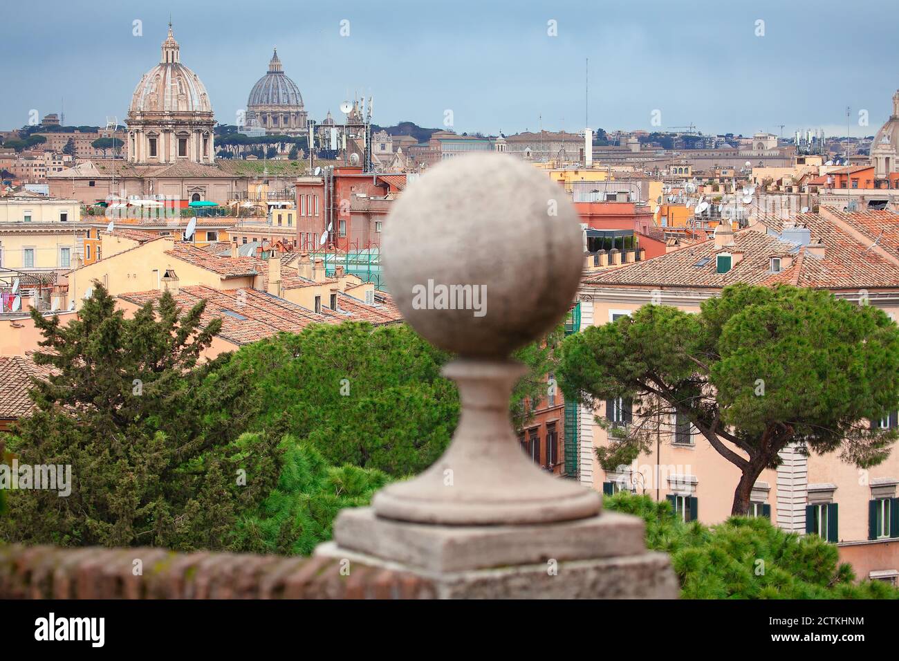 Roman ancient roofs and cupolas . Old Rome cityscape view Stock Photo ...