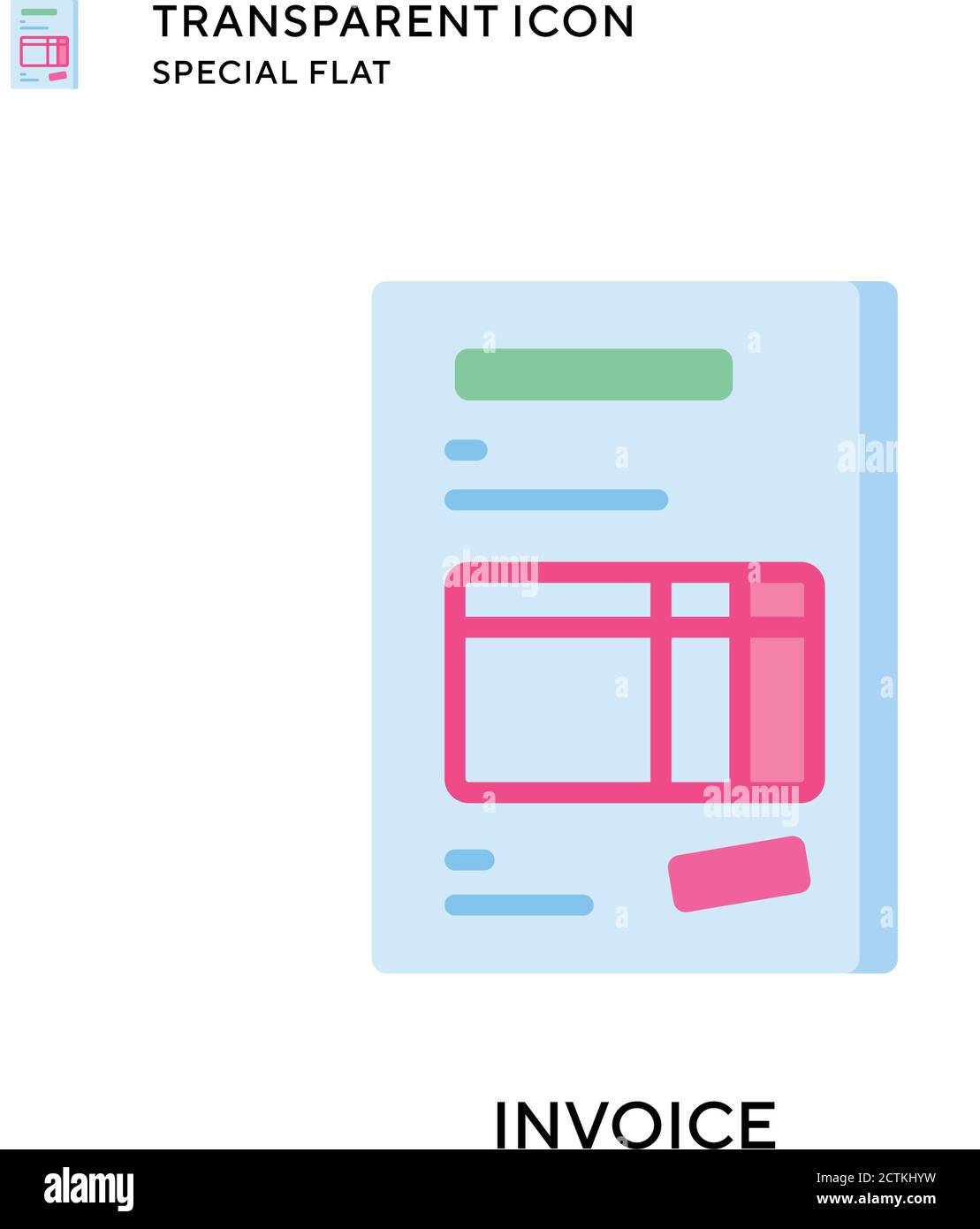 Invoice vector icon. Flat style illustration. EPS 10 vector Stock ...