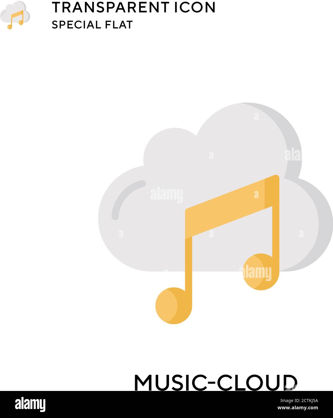 Music-cloud vector icon. Flat style illustration. EPS 10 vector Stock ...