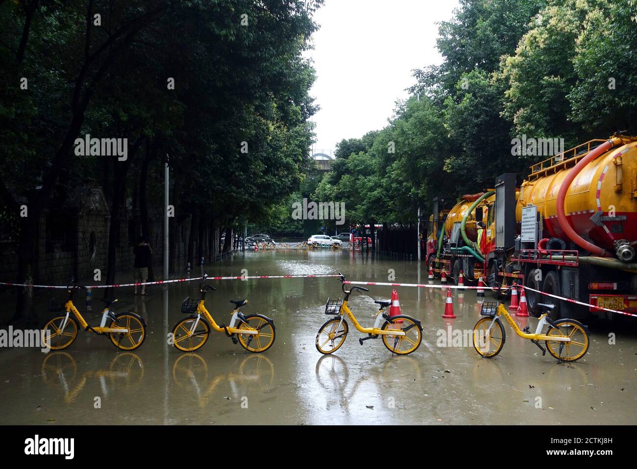 Waterlogging is seen everywhere in the city and citizens put obstacles ...