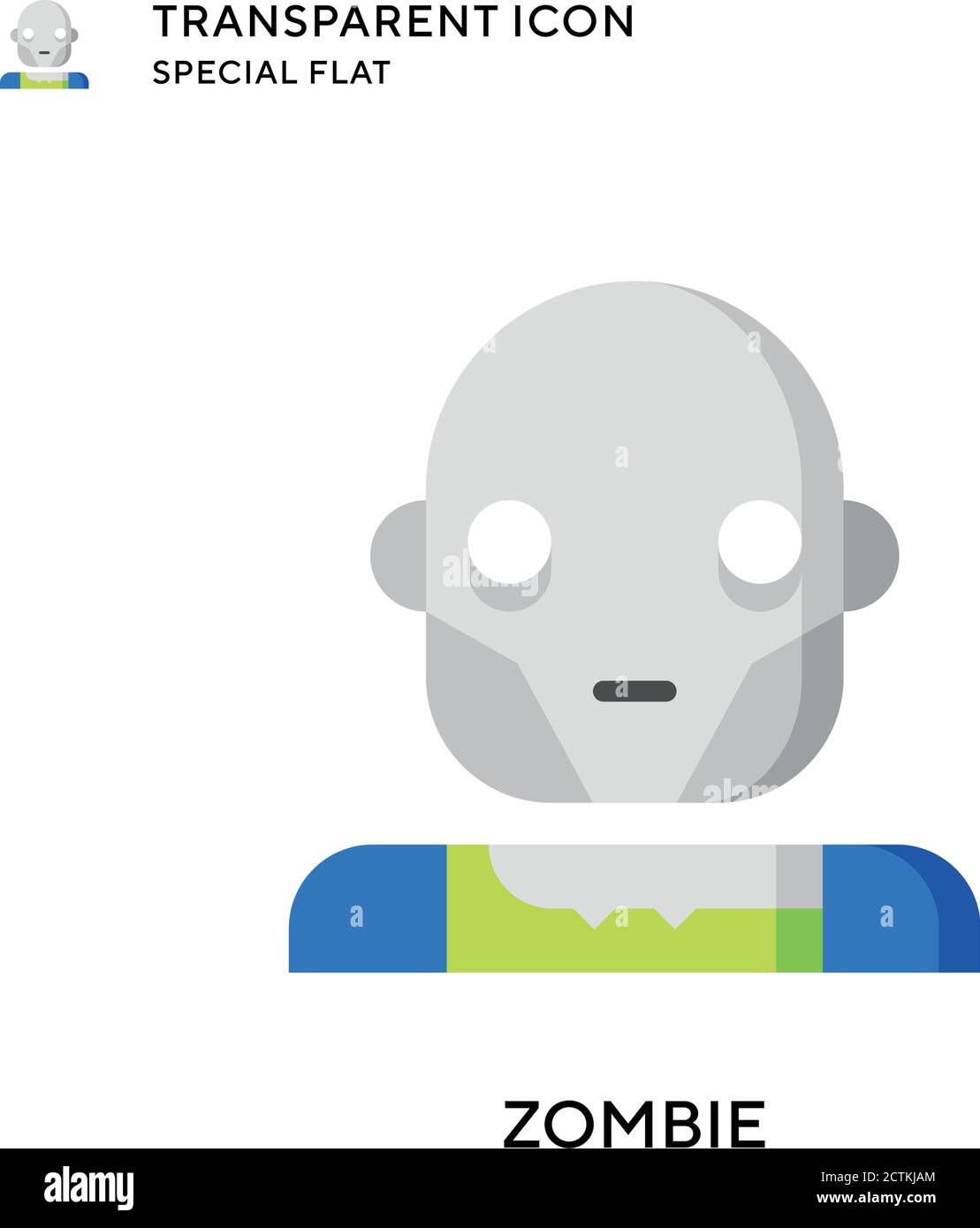 Zombie vector icon. Flat style illustration. EPS 10 vector Stock Vector ...