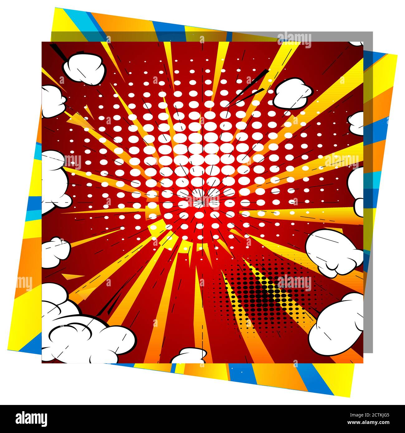 Cartoon design colored background. Comic book illustrations on top of ...