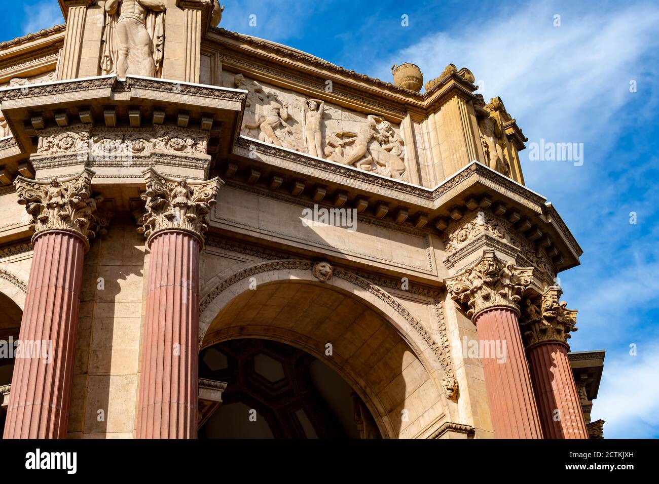 Big stone walls and foundation from the Palace of Fine Arts in San ...