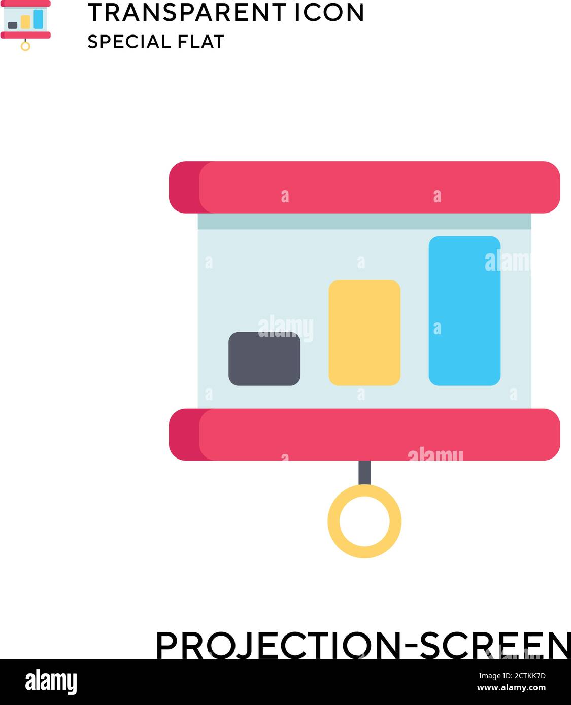 Projection-screen vector icon. Flat style illustration. EPS 10 vector ...