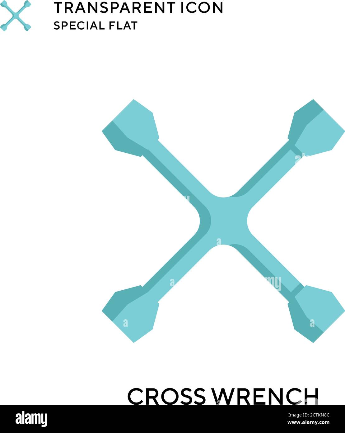 Cross wrench vector icon. Flat style illustration. EPS 10 vector Stock ...