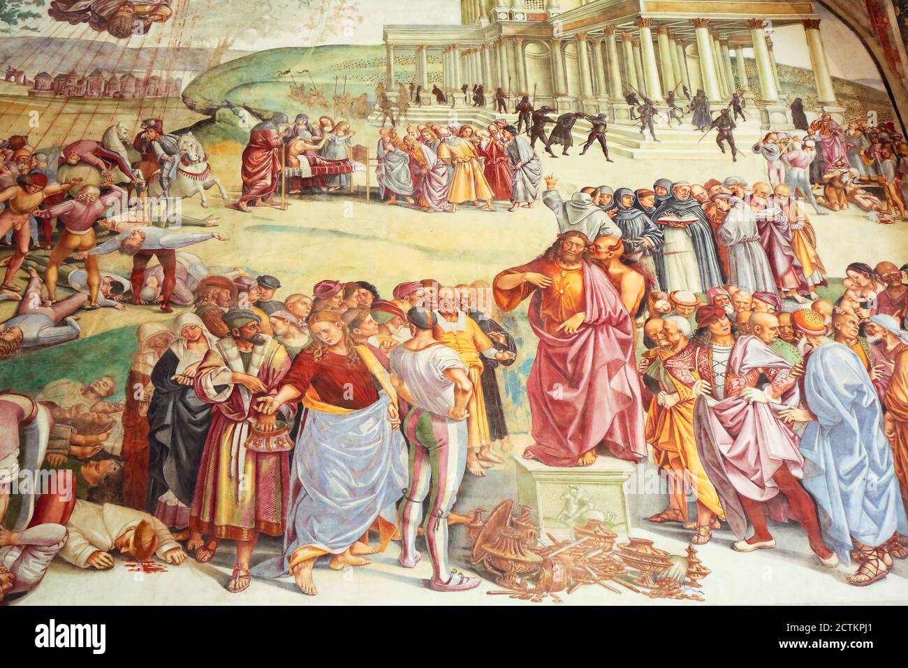 Orvieto, Umbria region, Italy. Fresco in the Orvieto duomo of Luca ...