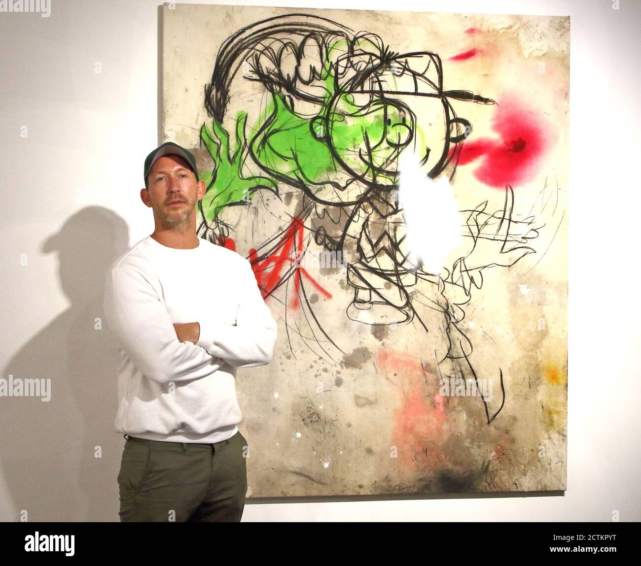 London, UK. 23rd Sep, 2020. George Morton-Clark poses next to some of ...