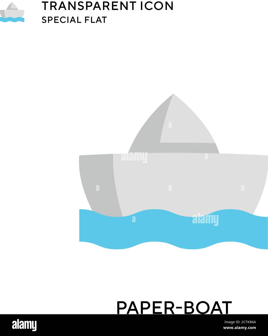 Paper-boat vector icon. Flat style illustration. EPS 10 vector Stock ...