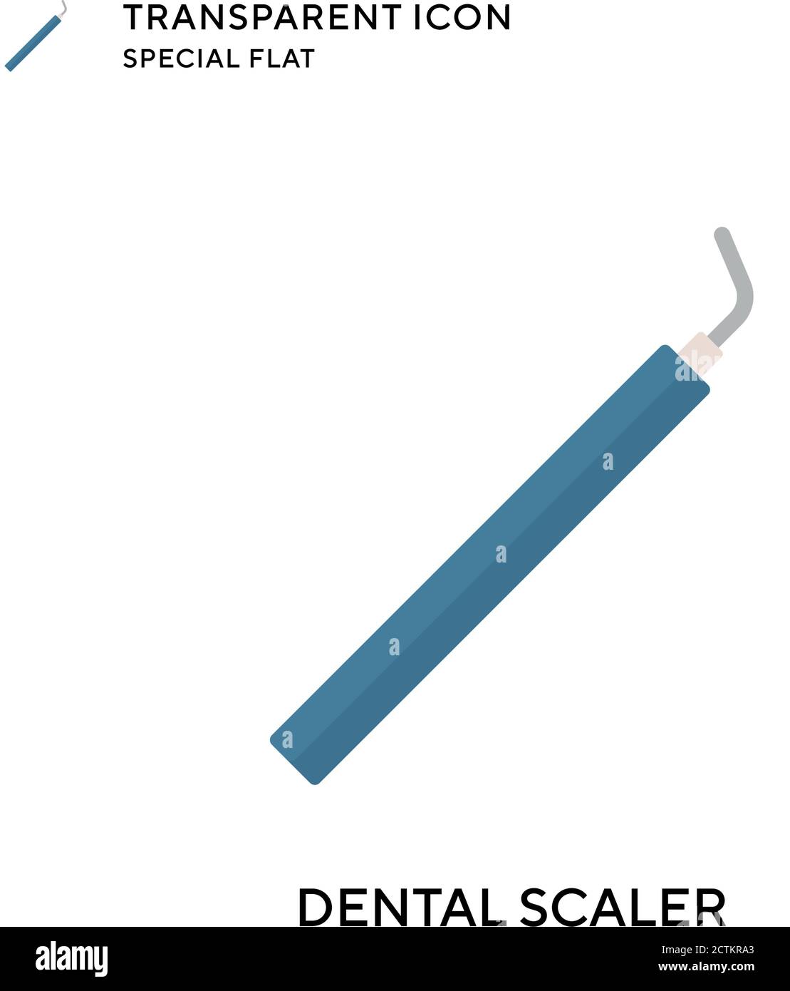 Dental scaler vector icon. Flat style illustration. EPS 10 vector Stock ...