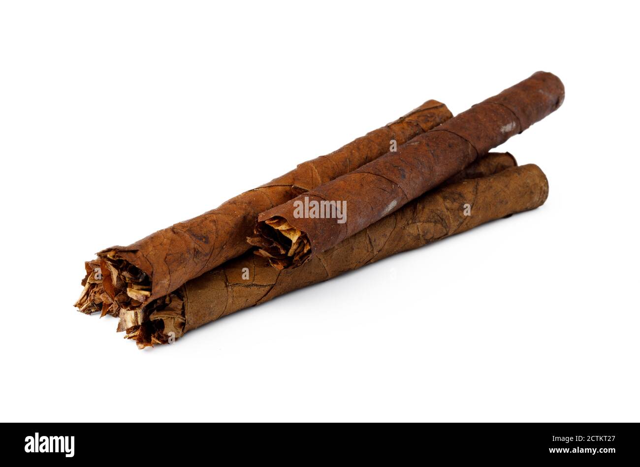 Bunch of hand rolled cigars isolated on white Stock Photo - Alamy