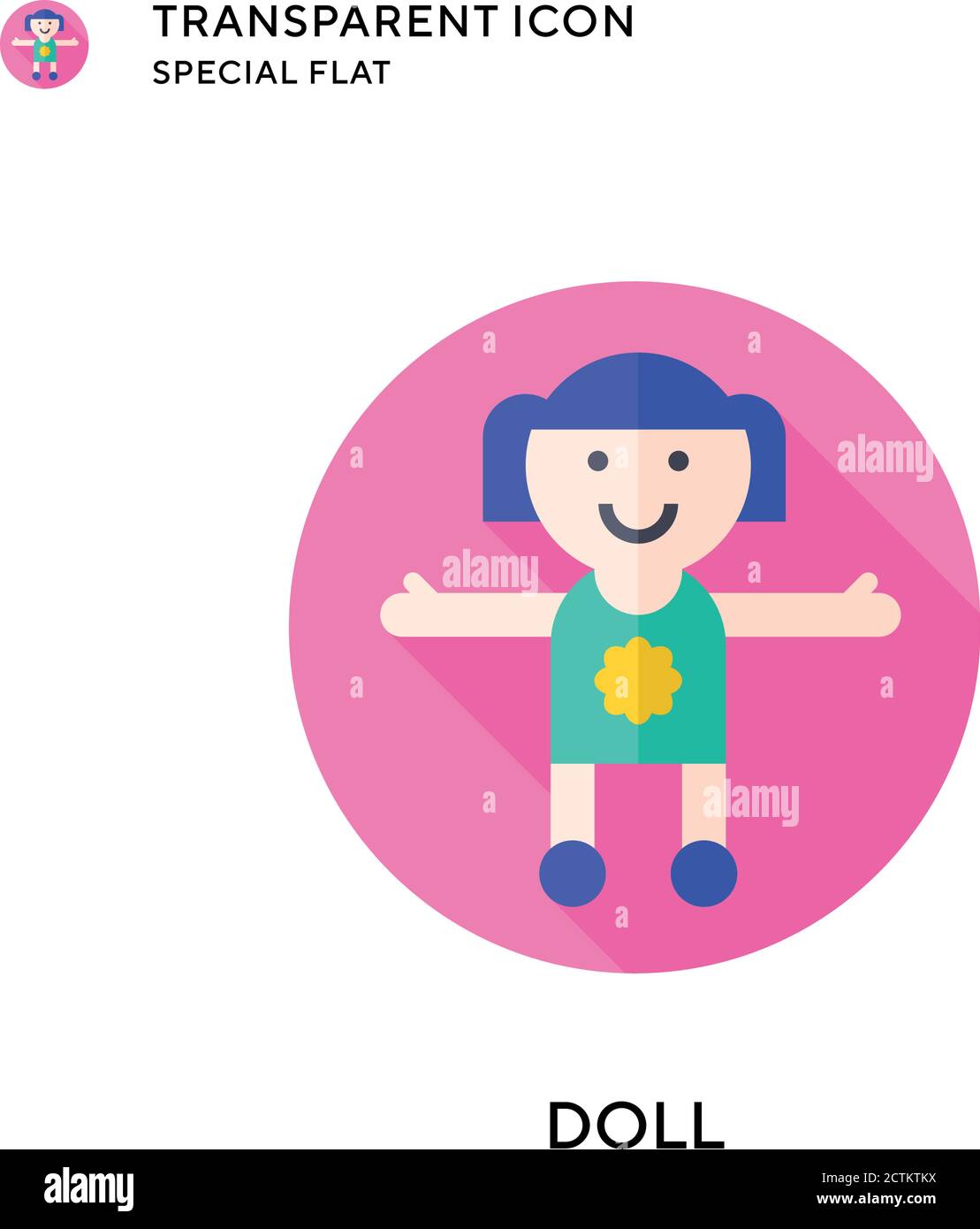 Doll vector icon. Flat style illustration. EPS 10 vector Stock Vector ...