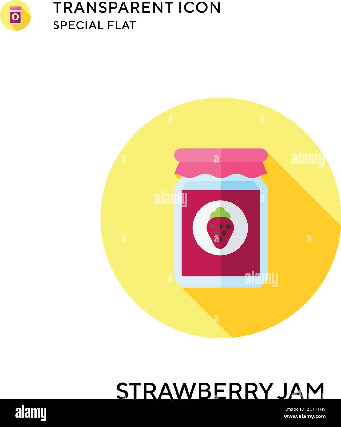 Strawberry jam vector icon. Flat style illustration. EPS 10 vector ...