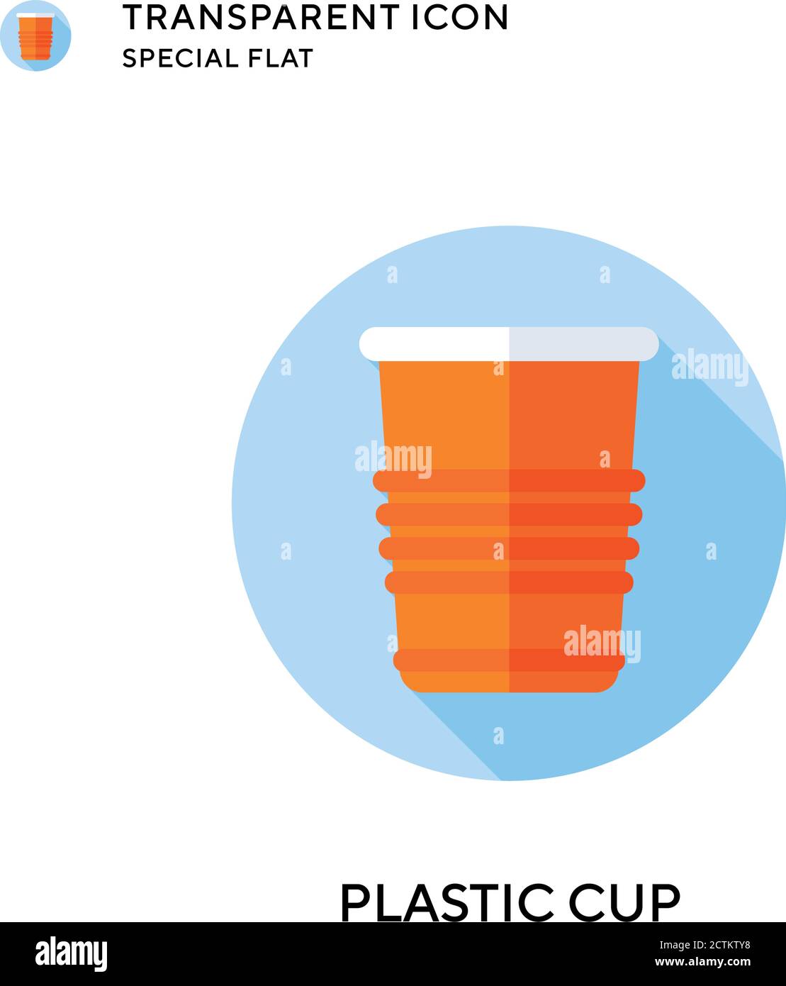 Plastic cup vector icon. Flat style illustration. EPS 10 vector Stock ...