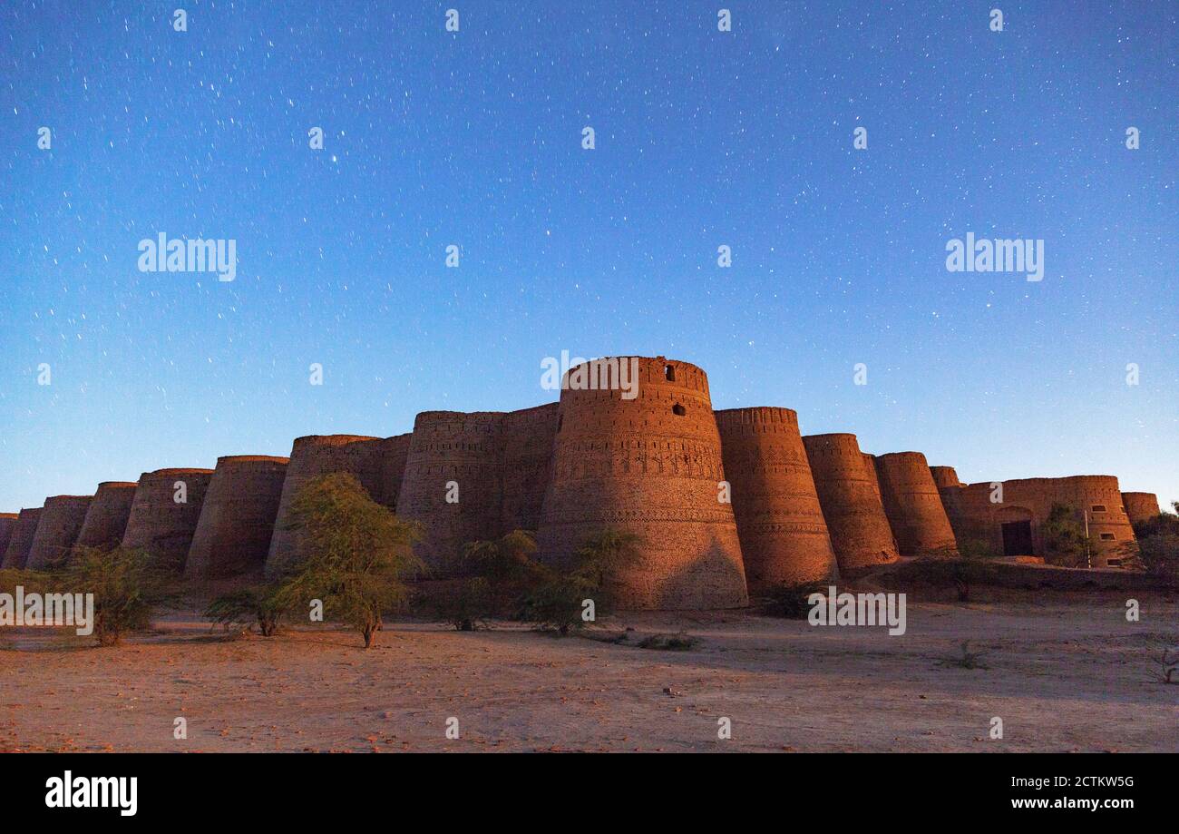 night landscape photography with stars and moon light of Pakistan Stock ...