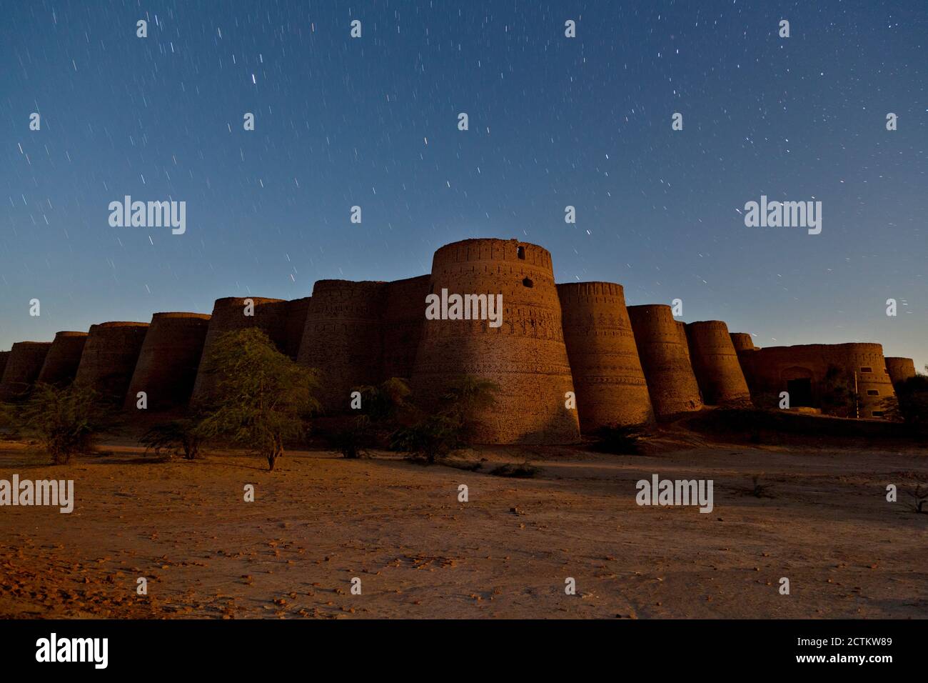night landscape photography with stars and moon light of Pakistan Stock ...