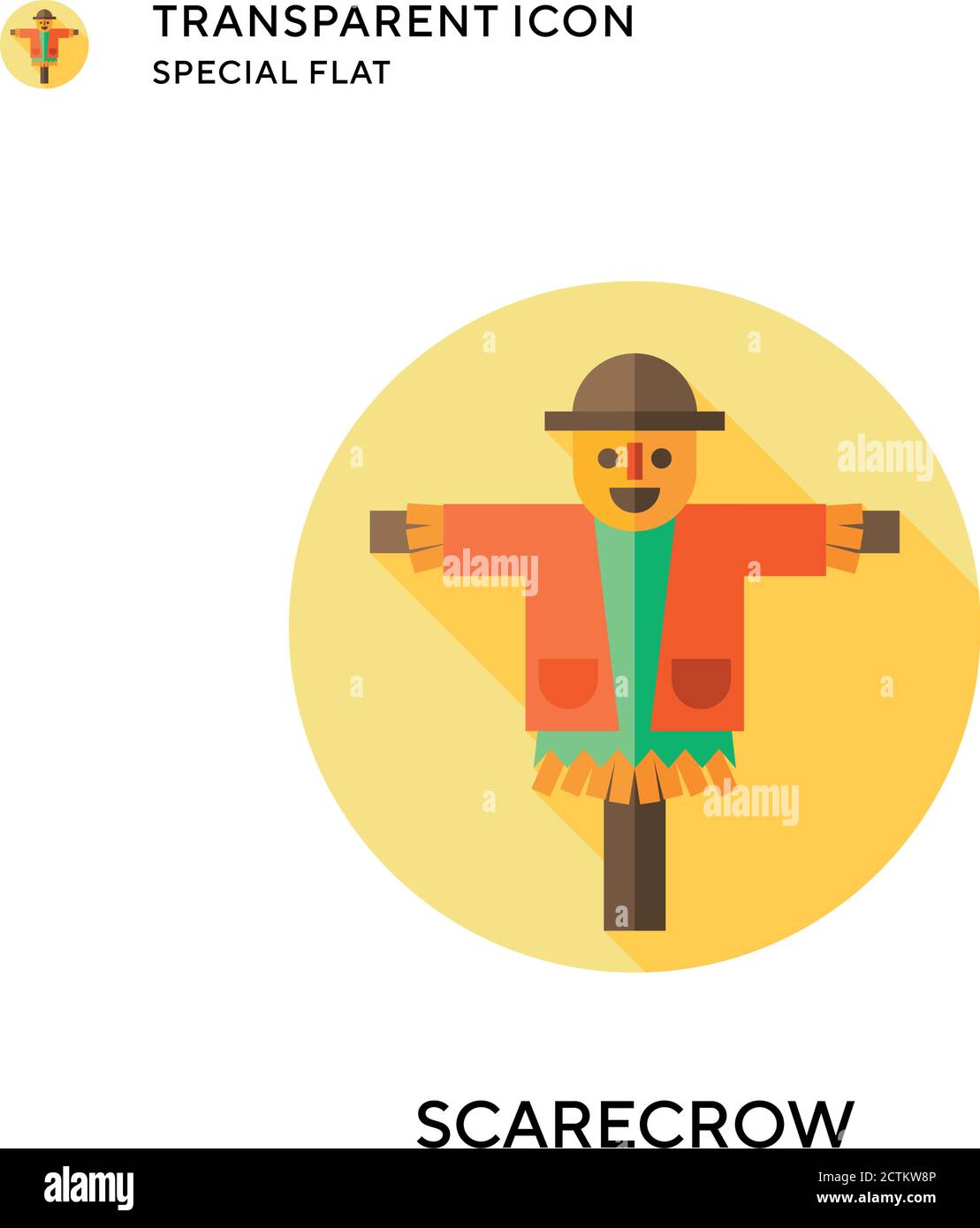 Scarecrow vector icon. Flat style illustration. EPS 10 vector Stock ...