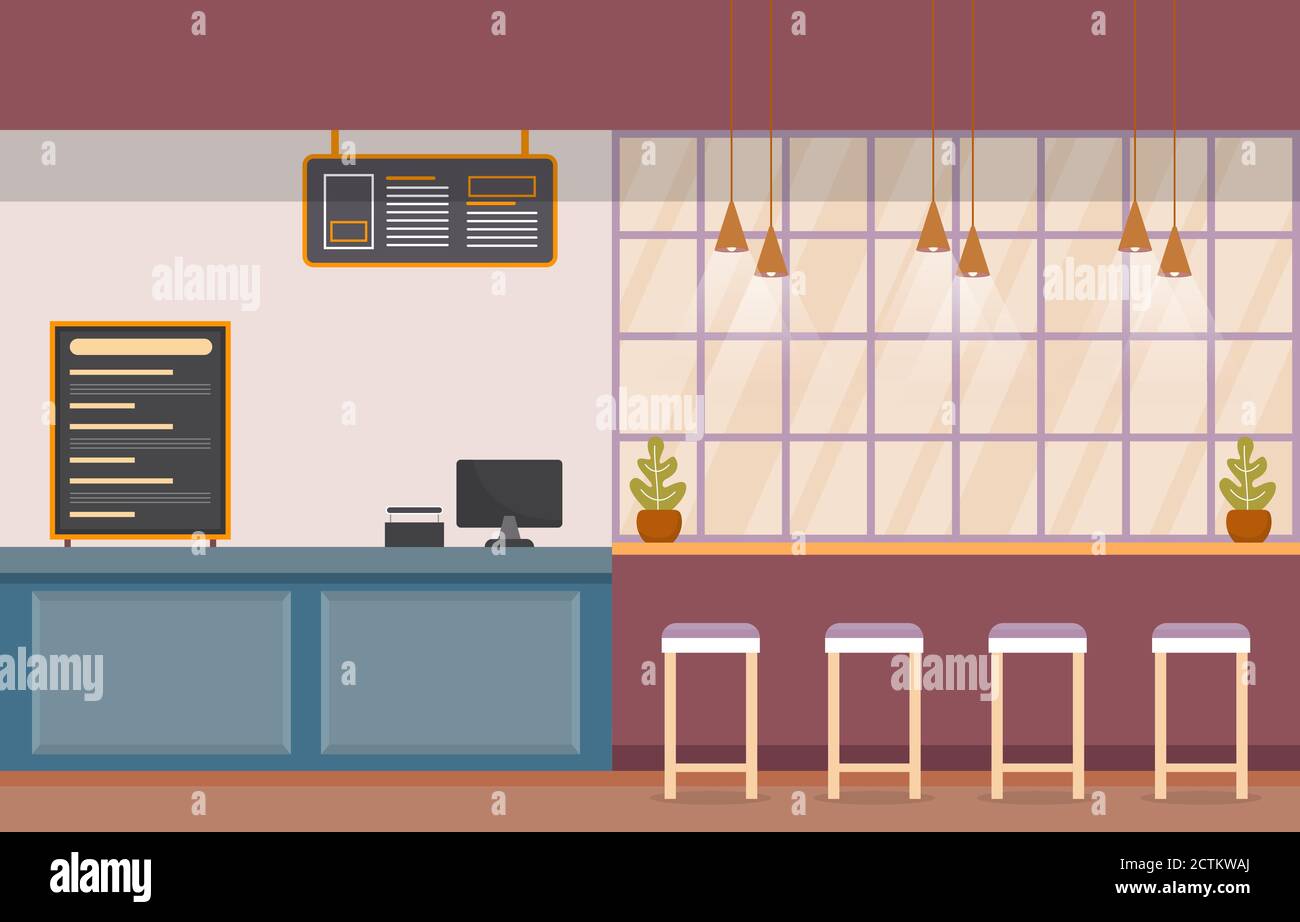 Empty Cafeteria Cartoon