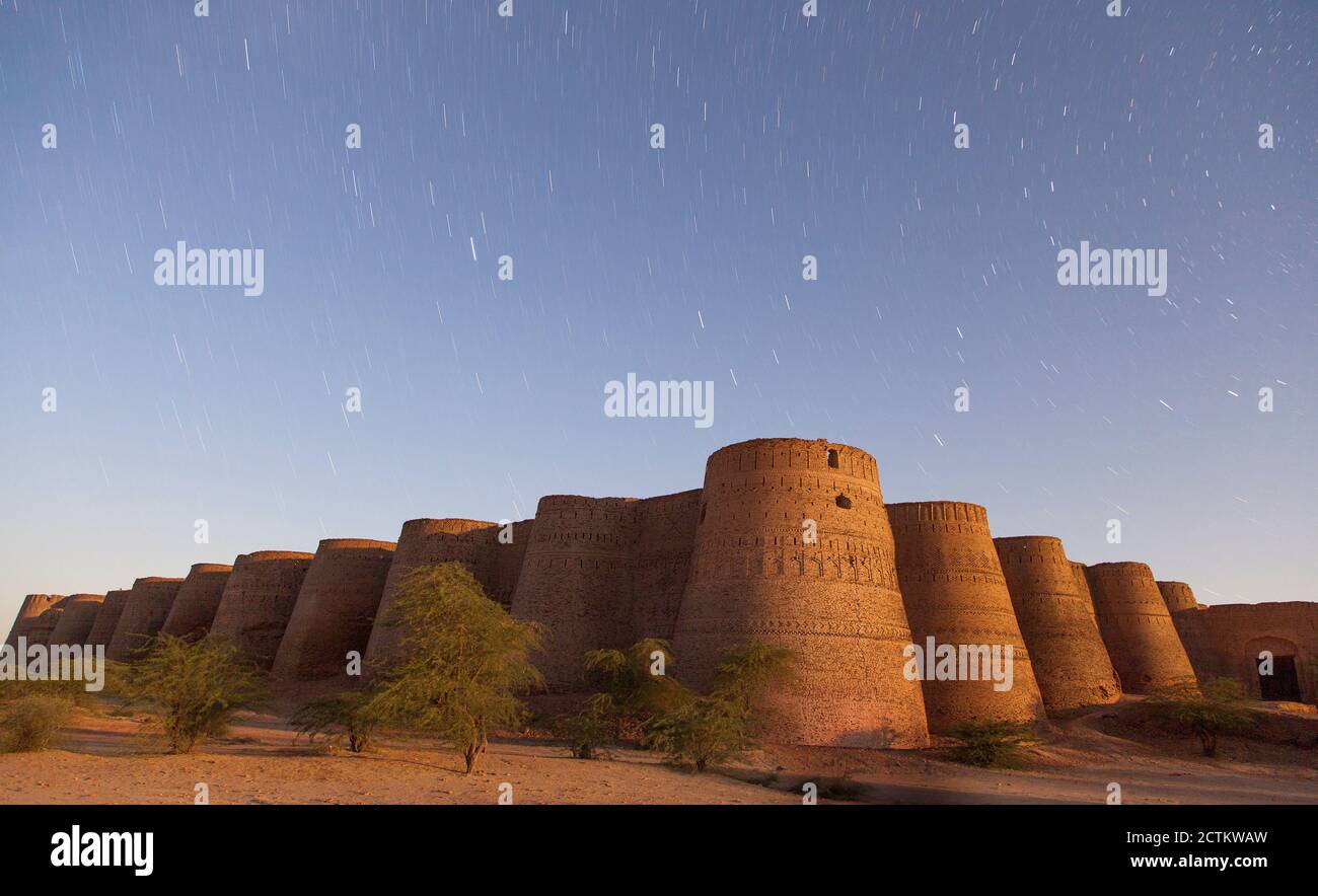 night landscape photography with stars and moon light of Pakistan Stock ...