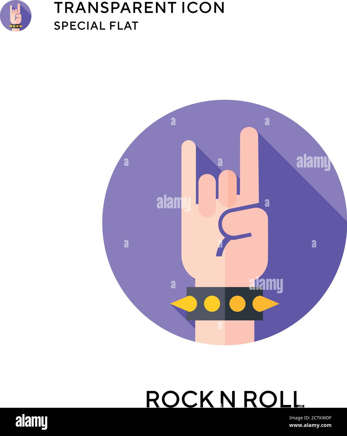 Rock n roll vector icon. Flat style illustration. EPS 10 vector Stock ...