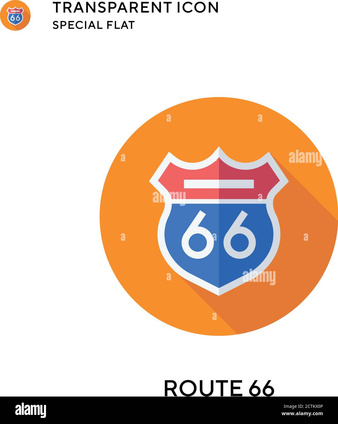 Route 66 vector icon. Flat style illustration. EPS 10 vector Stock ...