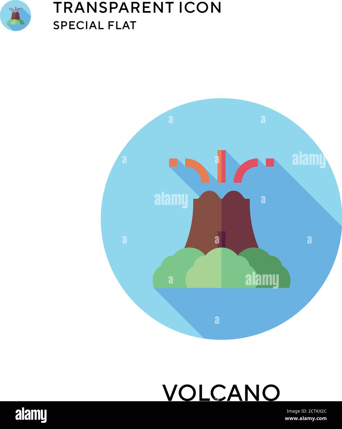 Volcano vector icon. Flat style illustration. EPS 10 vector Stock ...