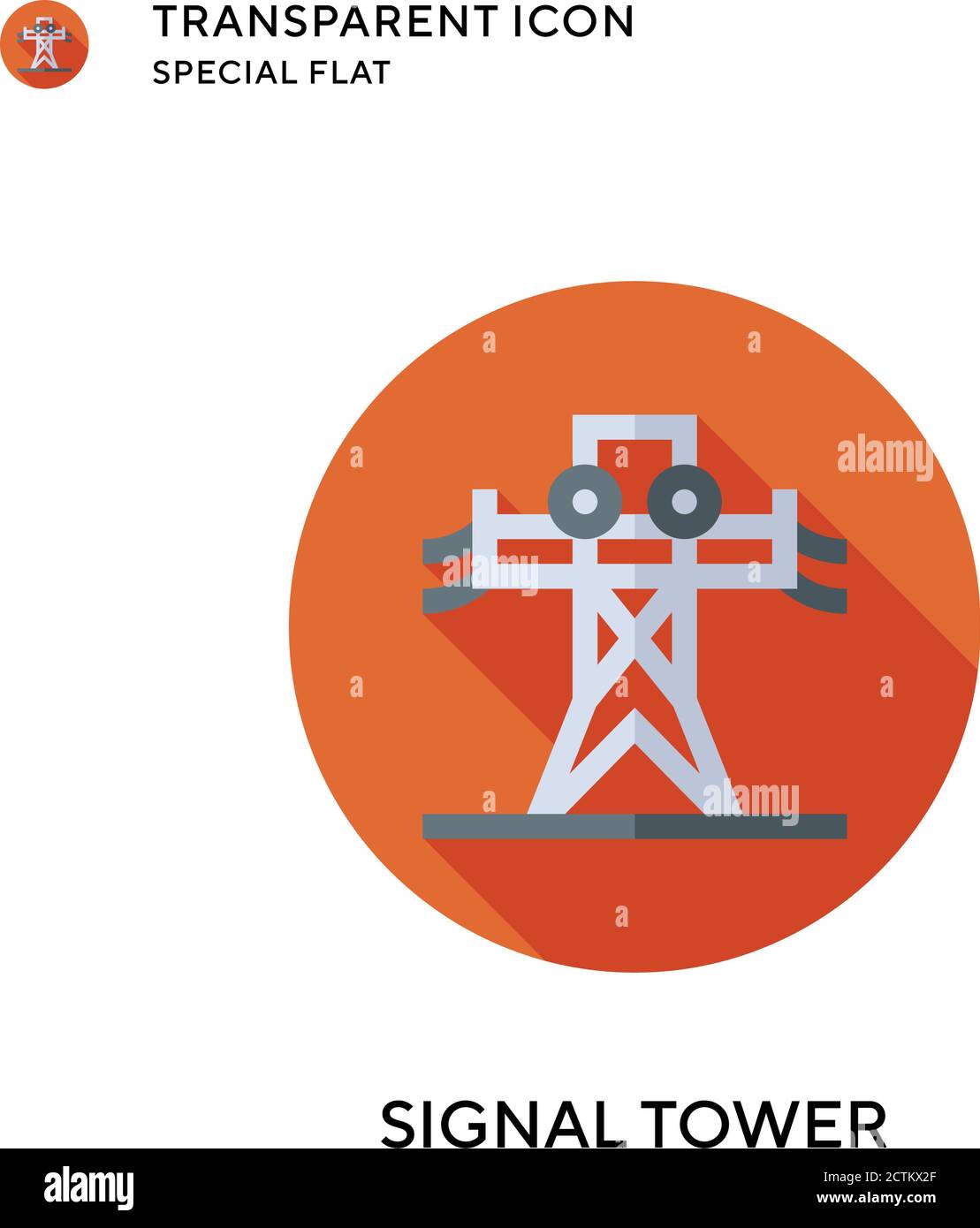 Signal tower vector icon. Flat style illustration. EPS 10 vector Stock ...