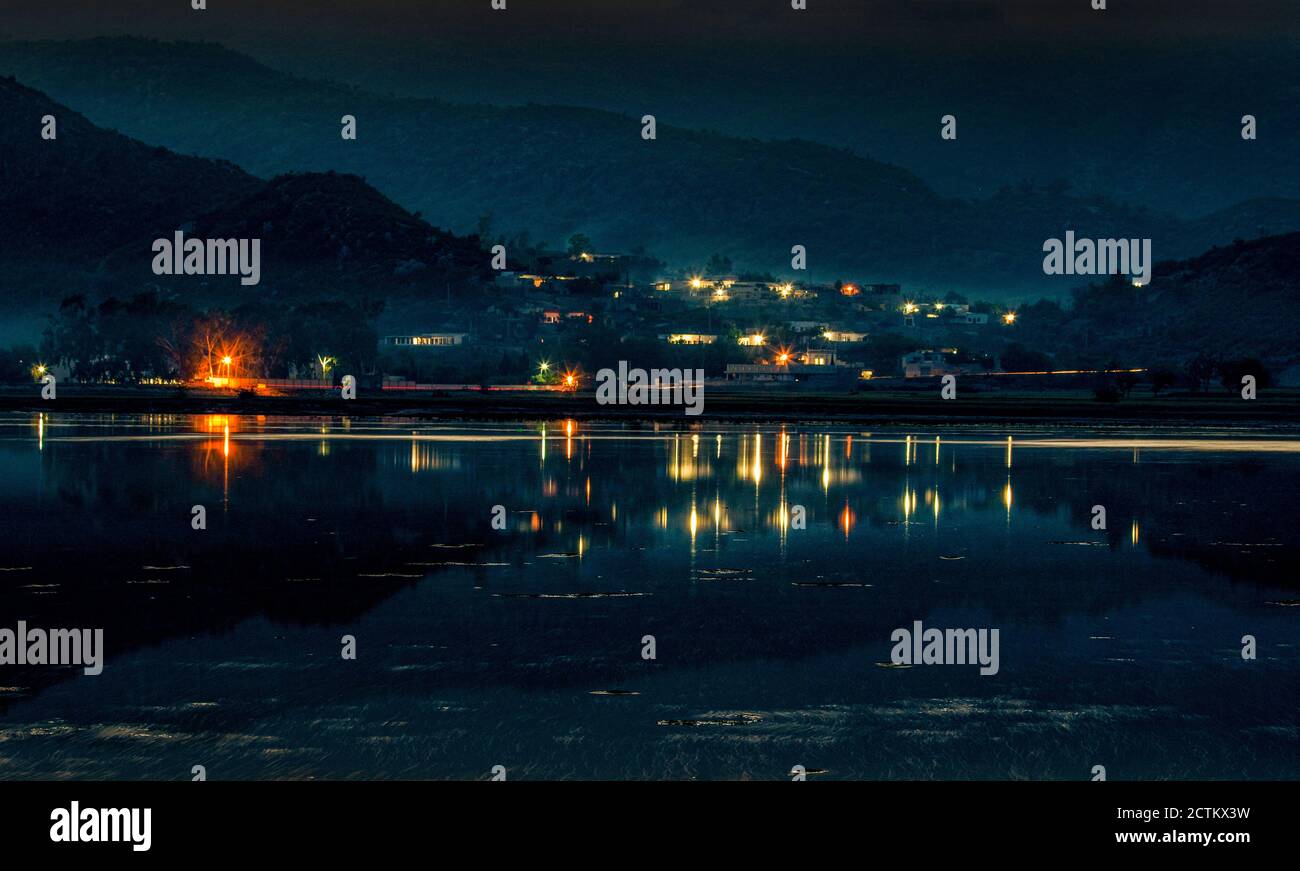 night landscape photography with stars and moon light of Pakistan Stock ...