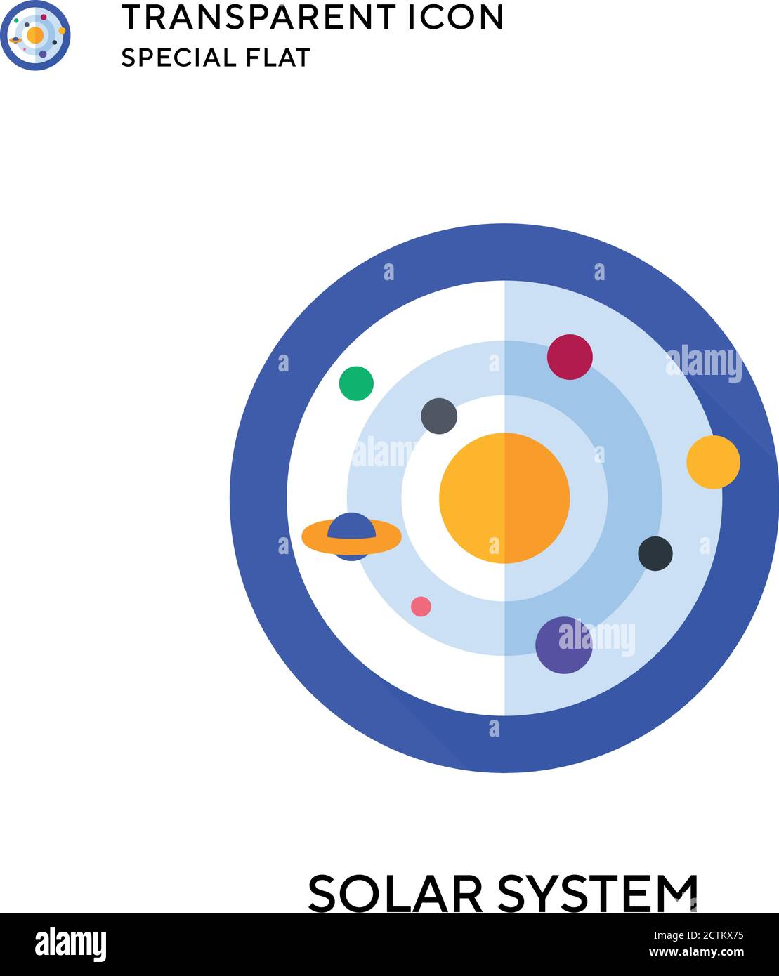Solar system vector icon. Flat style illustration. EPS 10 vector Stock ...