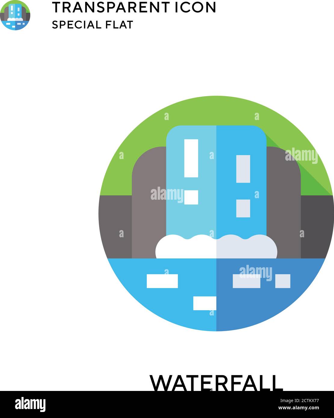 Waterfall vector icon. Flat style illustration. EPS 10 vector Stock ...