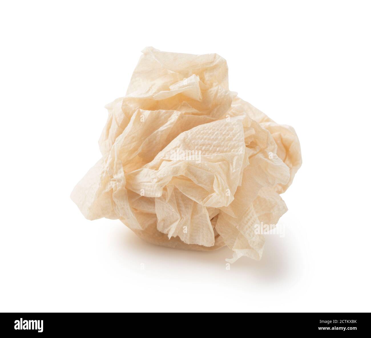 A crumpled paper napkin on a white background Stock Photo - Alamy