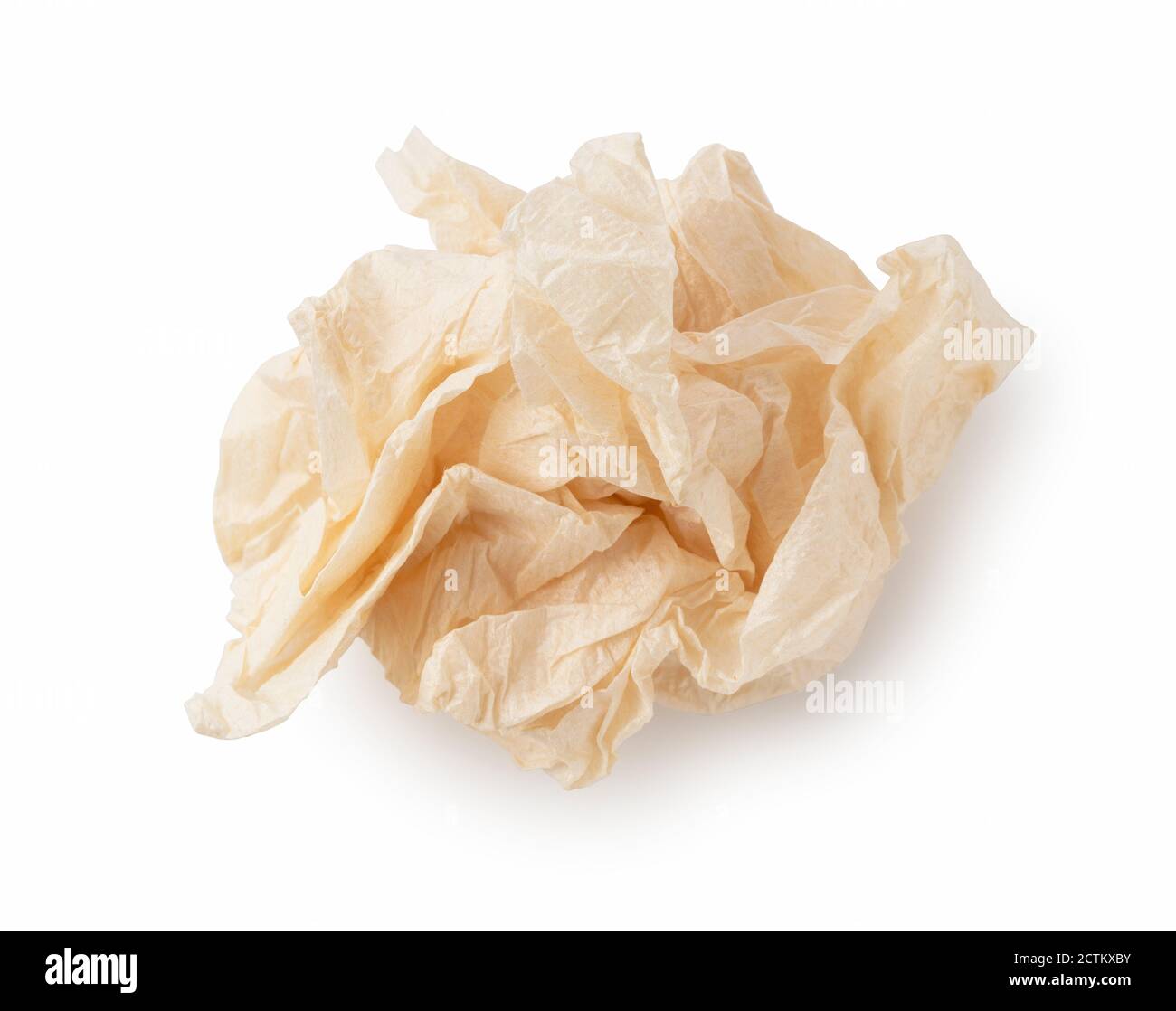 A crumpled paper napkin on a white background Stock Photo - Alamy