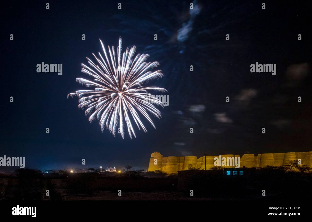 night landscape photography with stars and moon light of Pakistan Stock ...