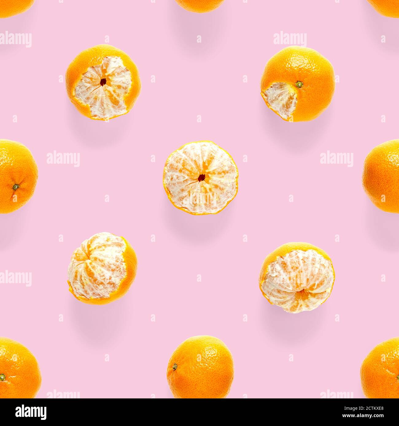 Fresh mandarine Seamles pattern. Ripe fruit tangerines seamless pattern. Fresh citrus isolated ...