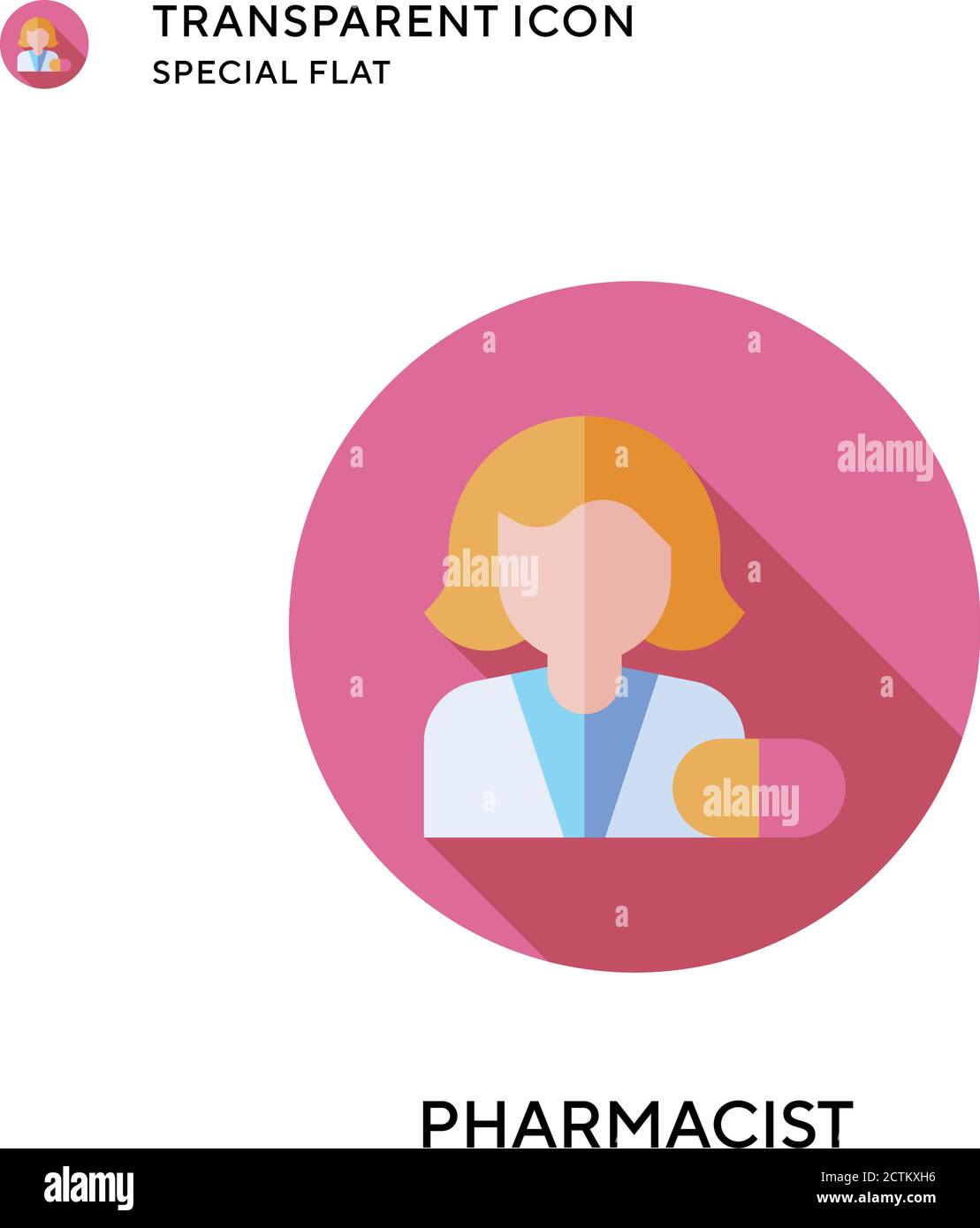 Pharmacist vector icon. Flat style illustration. EPS 10 vector Stock ...