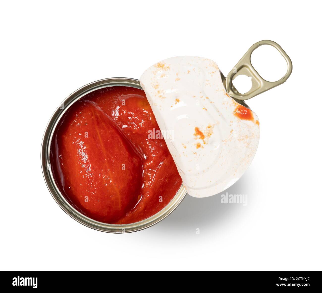 Whole tomato cans on a white background Stock Photo - Alamy