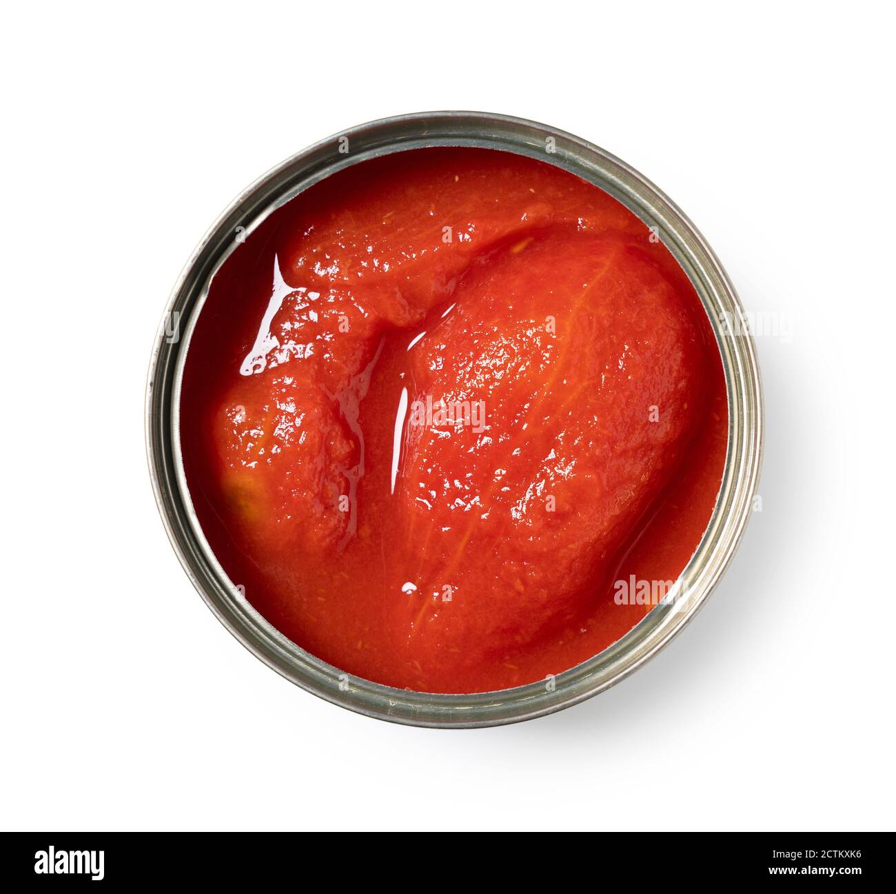 Whole tomato cans on a white background Stock Photo - Alamy