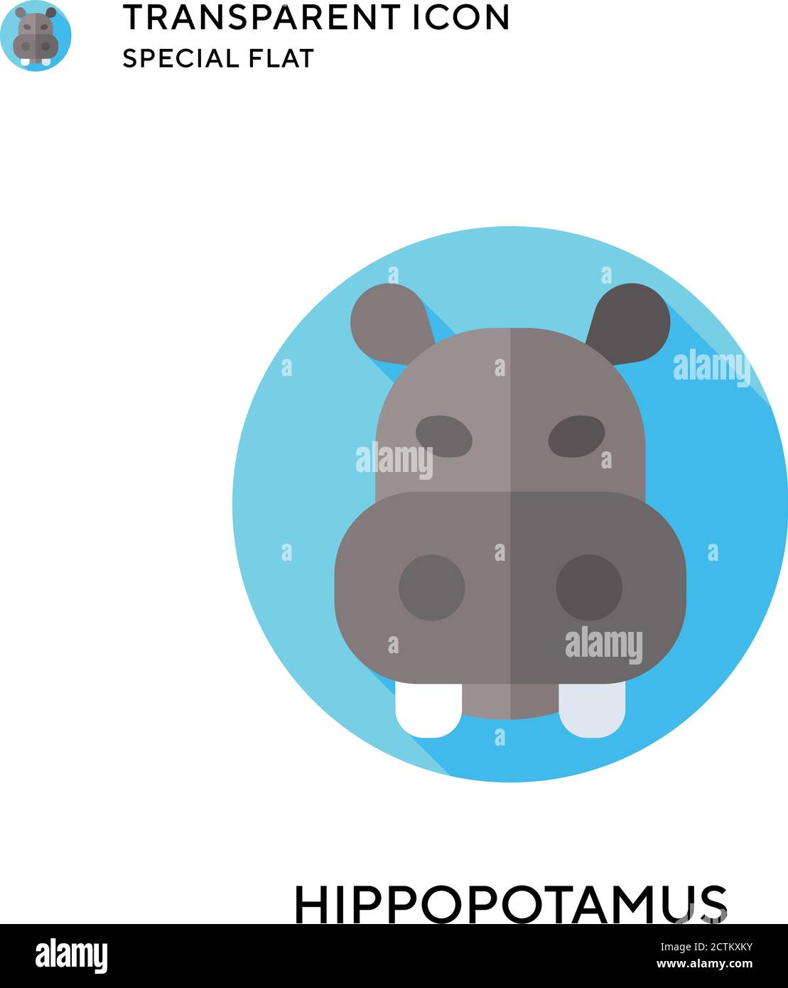 Hippopotamus vector icon. Flat style illustration. EPS 10 vector Stock ...