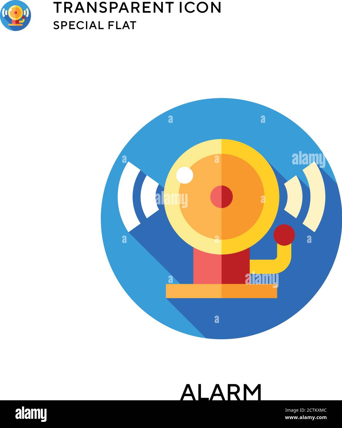 Alarm vector icon. Flat style illustration. EPS 10 vector Stock Vector ...