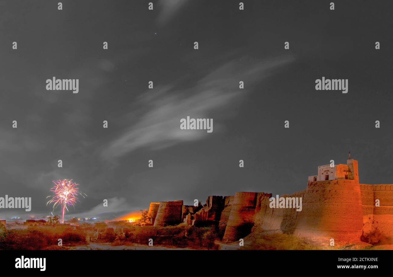 night landscape photography with stars and moon light of Pakistan Stock ...