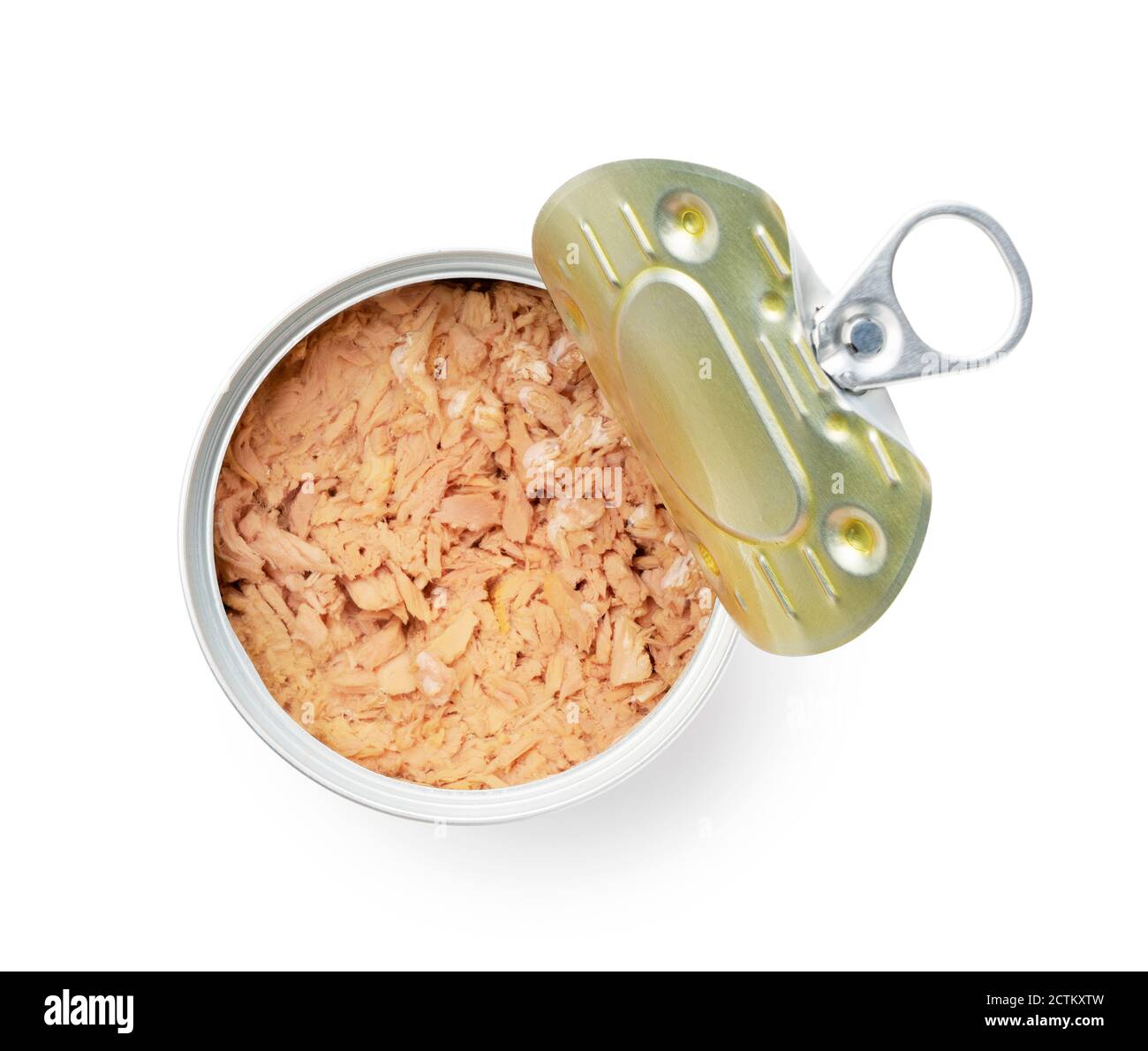 Canned tuna on a white background Stock Photo - Alamy