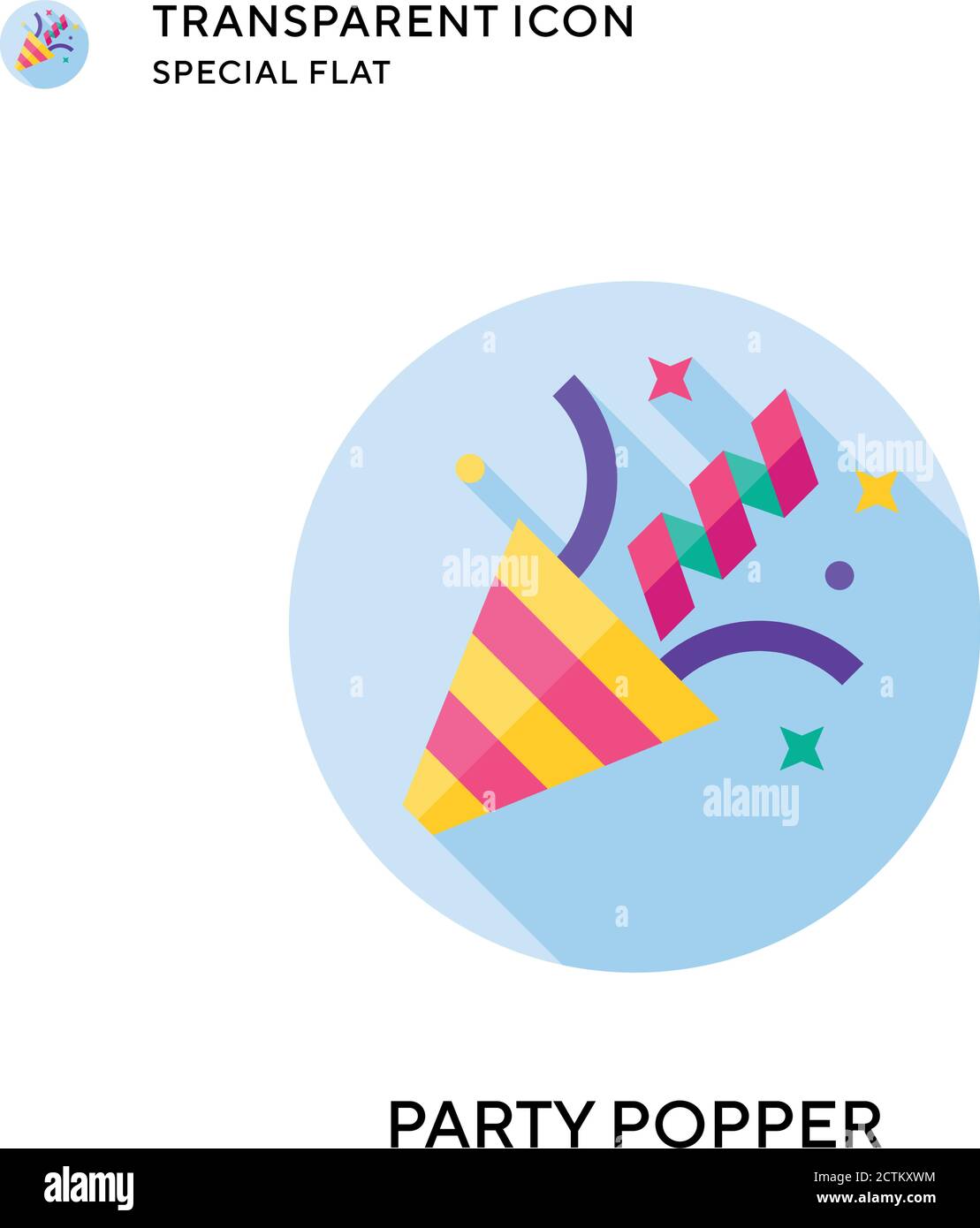 Party popper vector icon. Flat style illustration. EPS 10 vector Stock ...