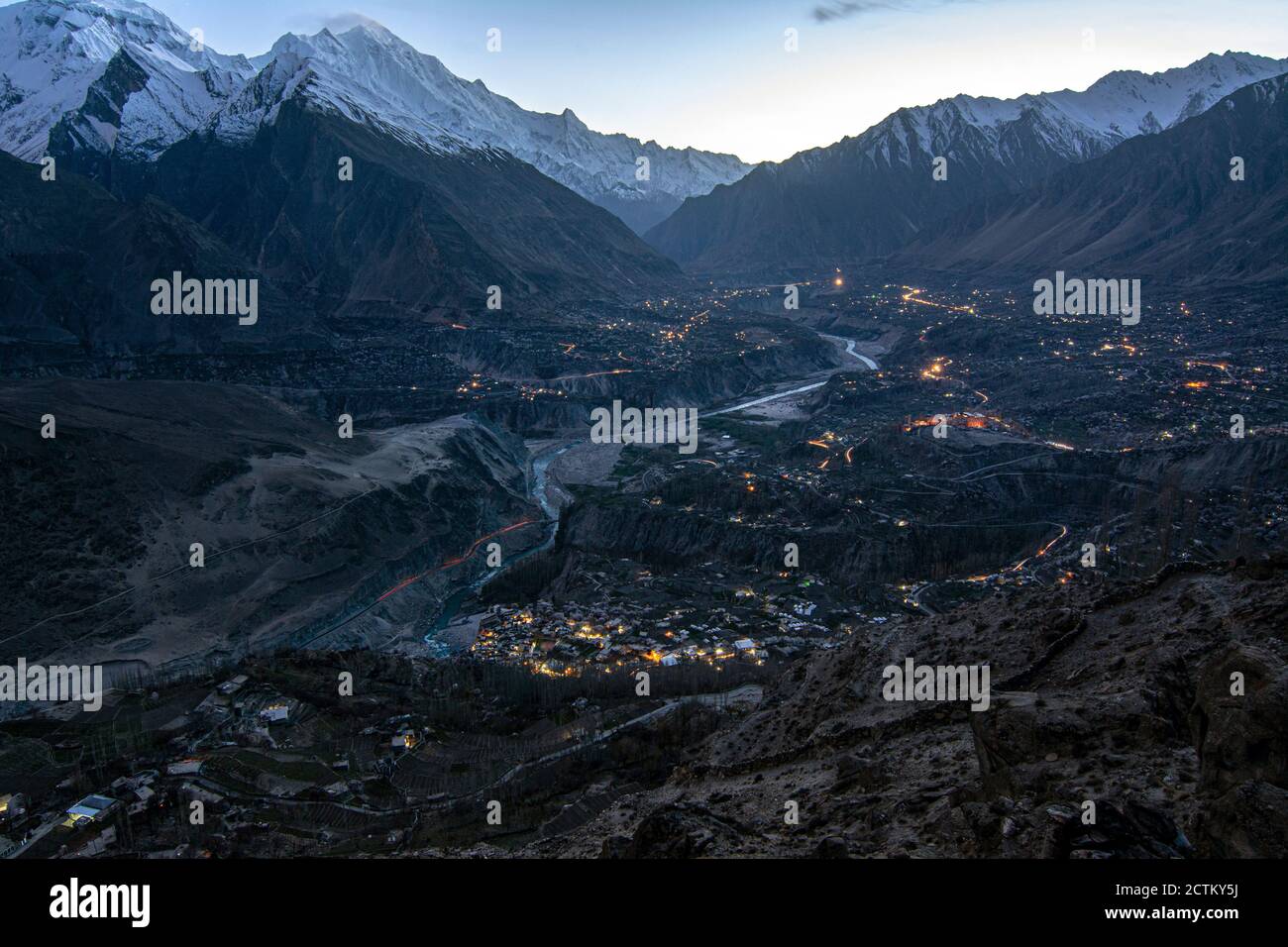 night landscape photography with stars and moon light of Pakistan Stock ...