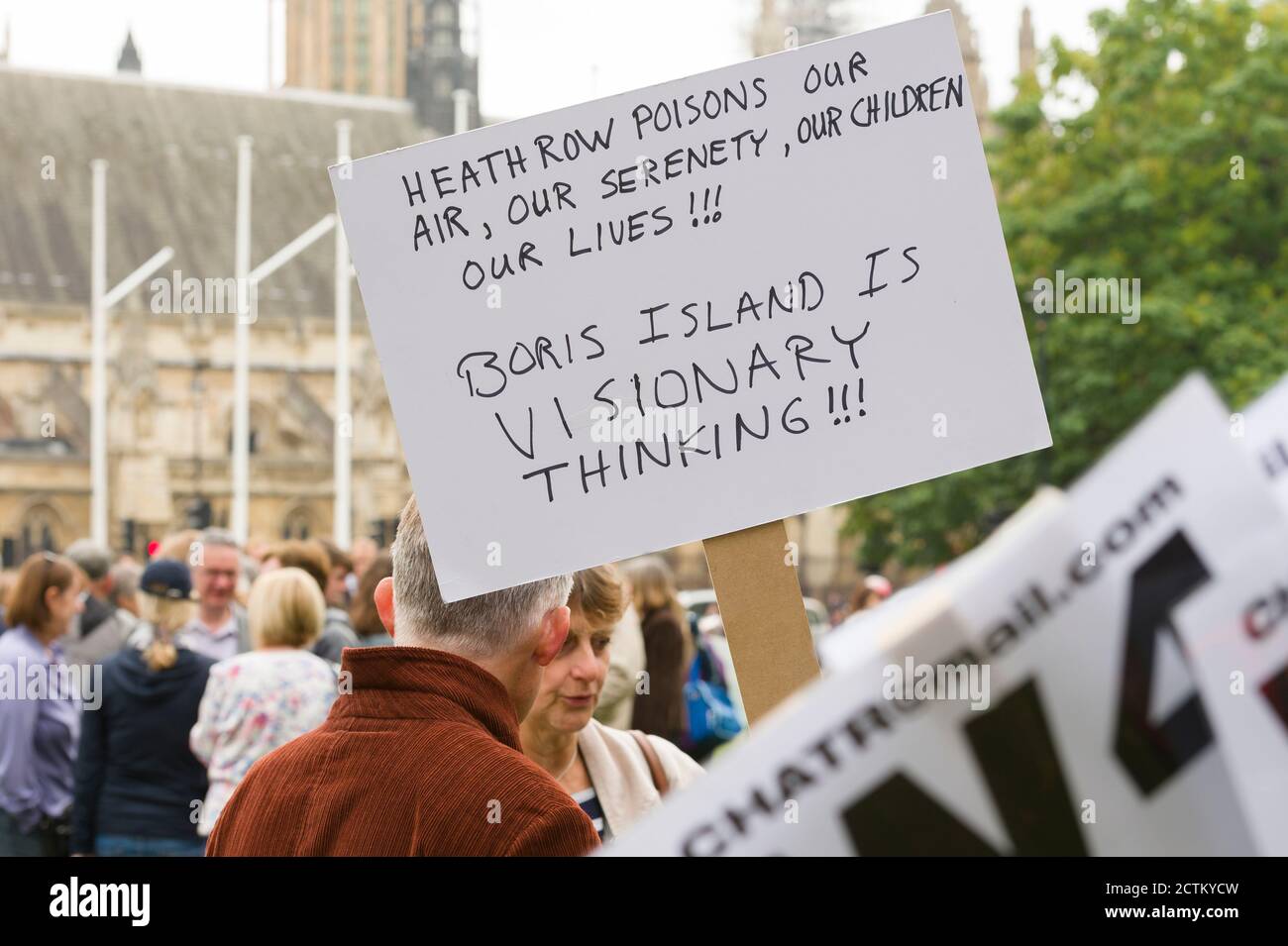 Anti Heathrow airport third runway protest. The protest was organised ...