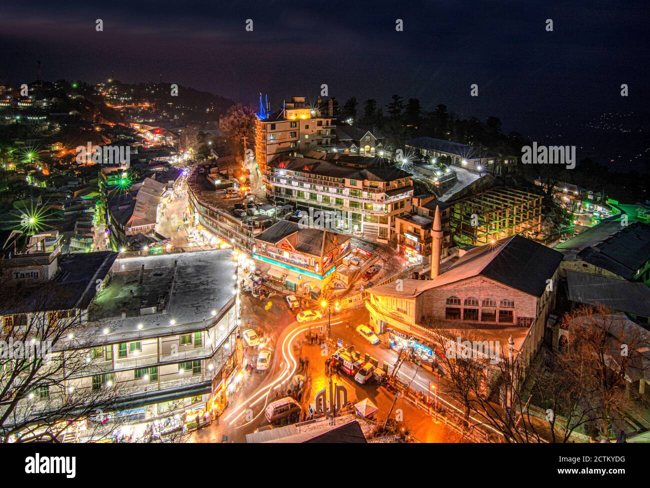 night landscape photography with stars and moon light of Pakistan Stock ...
