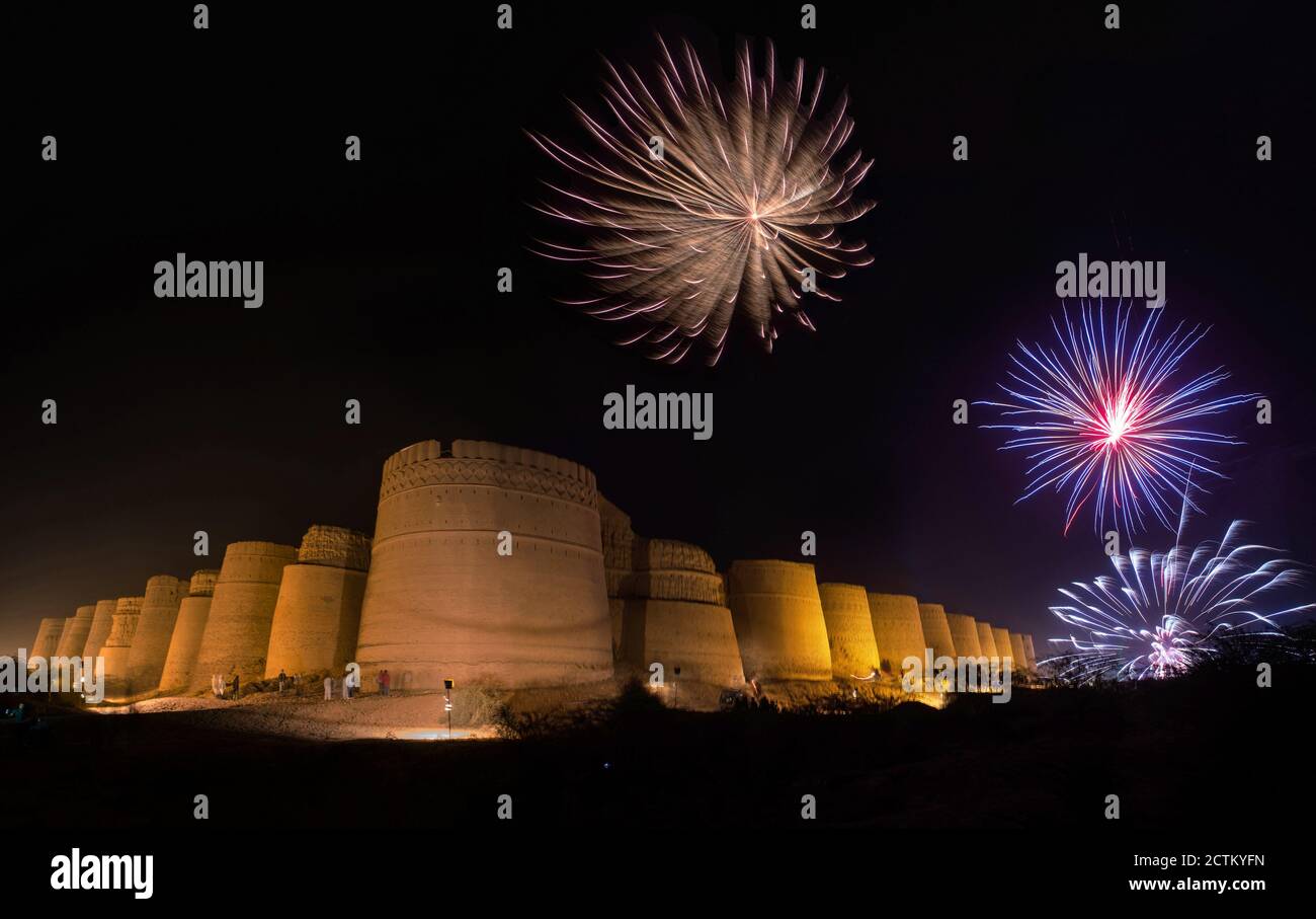 night landscape photography with stars and moon light of Pakistan Stock ...