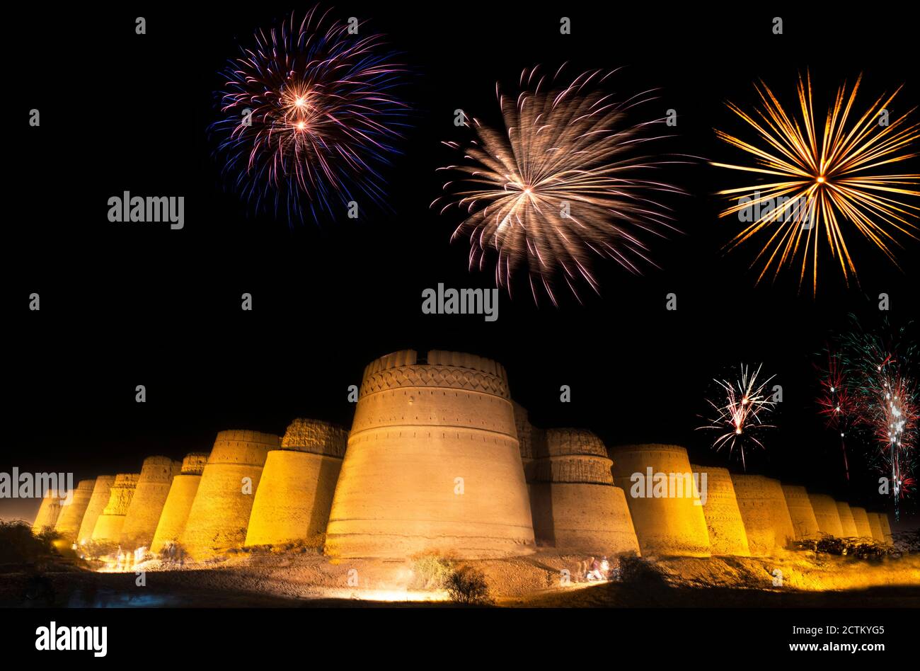 night landscape photography with stars and moon light of Pakistan Stock ...