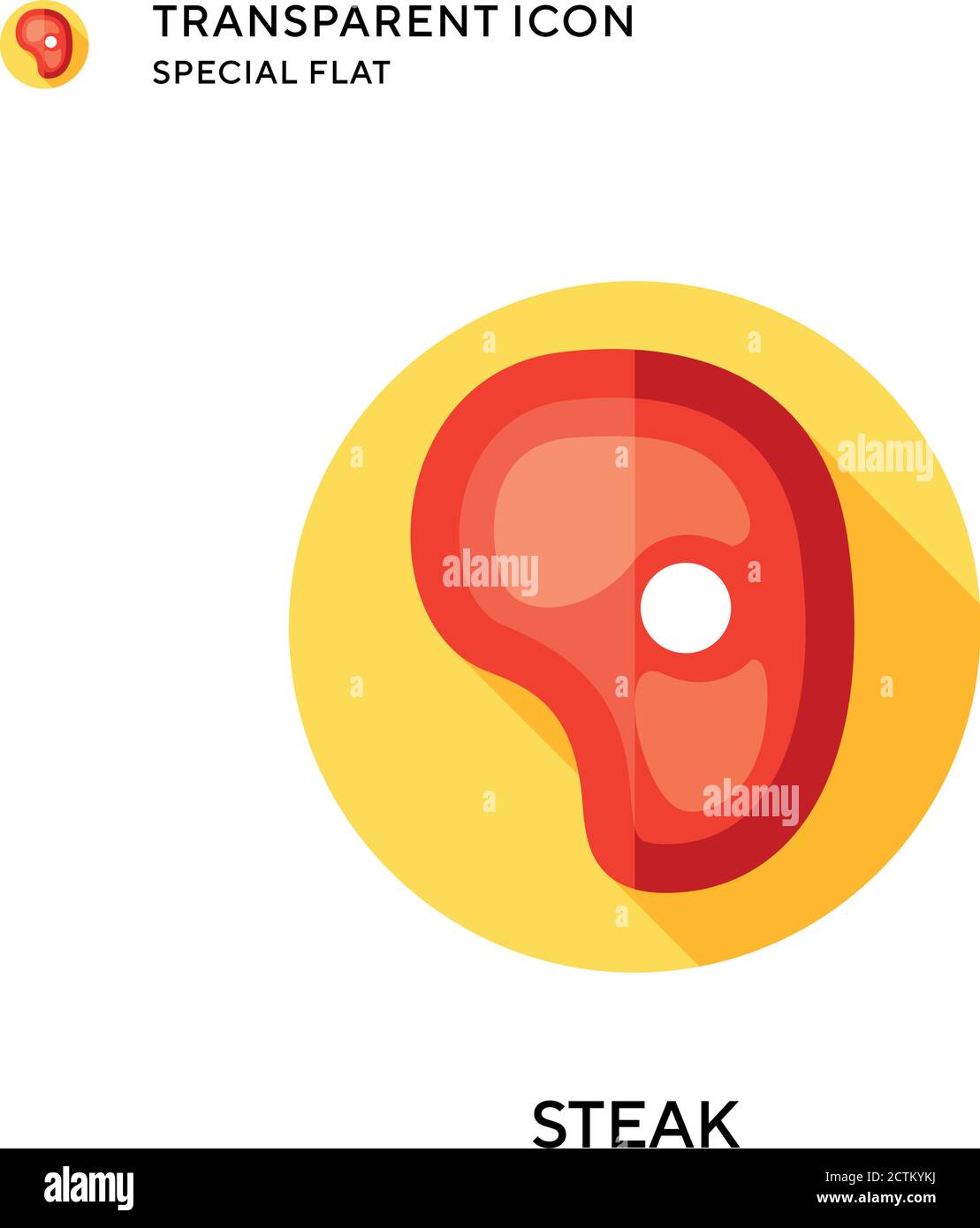 Steak vector icon. Flat style illustration. EPS 10 vector Stock Vector ...