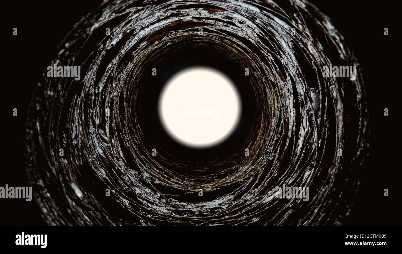 Handmade lamp seen from below cistern effect Stock Photo - Alamy