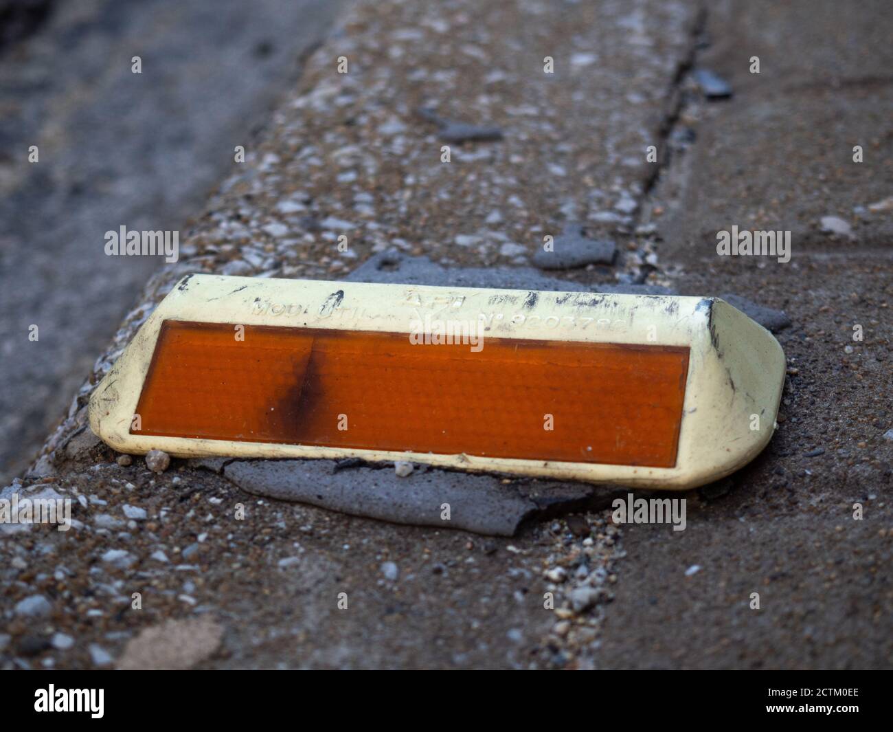 Road orange reflector for night transport safety asphalt traffic Stock ...