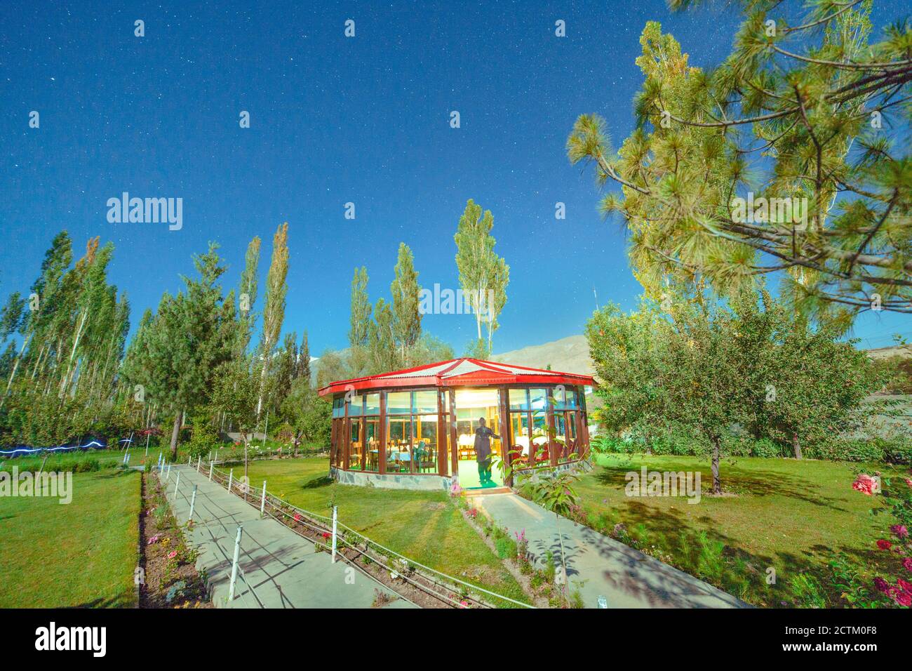 night landscape photography with stars and moon light of Pakistan Stock ...